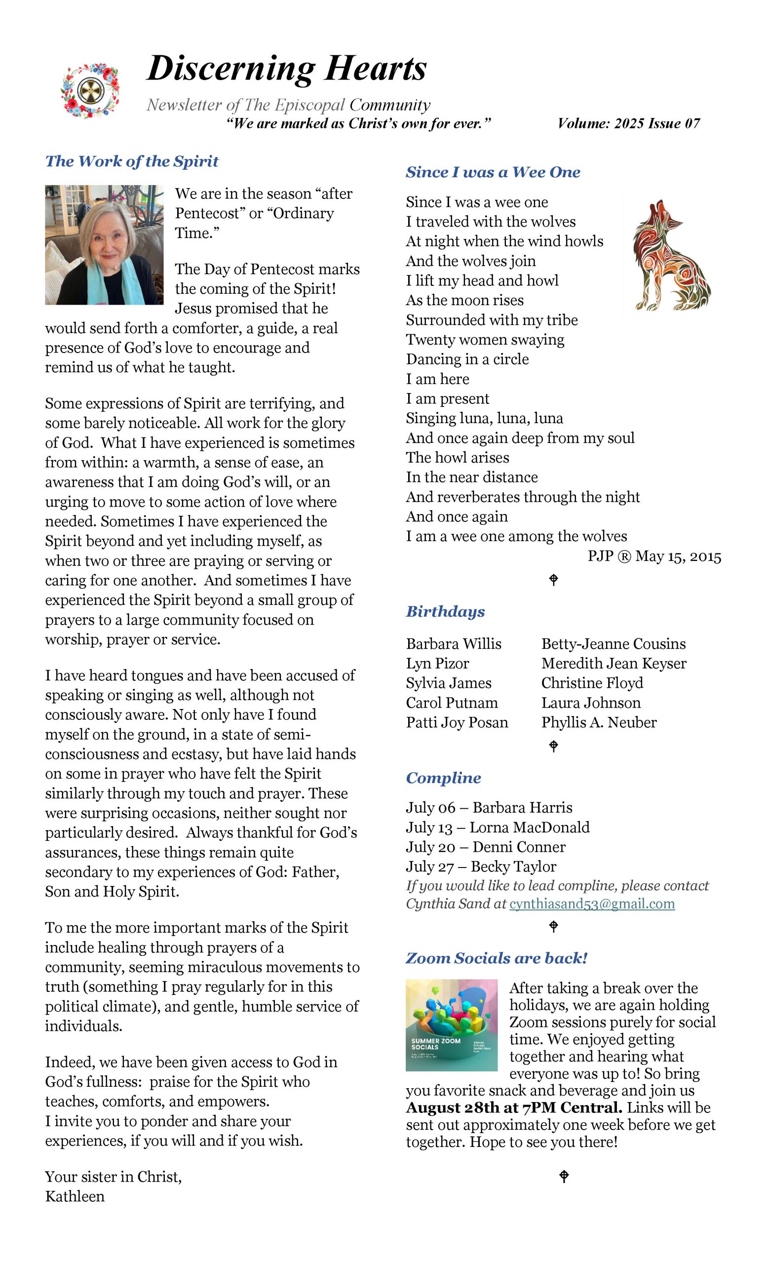 Discerning Hearts July 2025 - The Episcopal Community